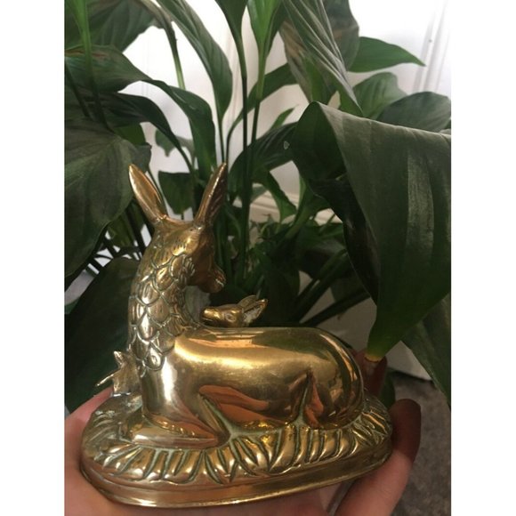 Brass deer and Doe | Accents | Vintage Solid Brass Deer Figurine Doe ...
